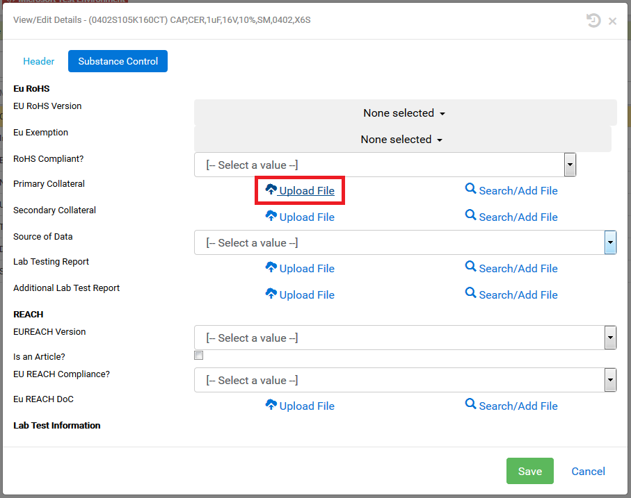 Manually importing Supplier data directly into the MPN Tree